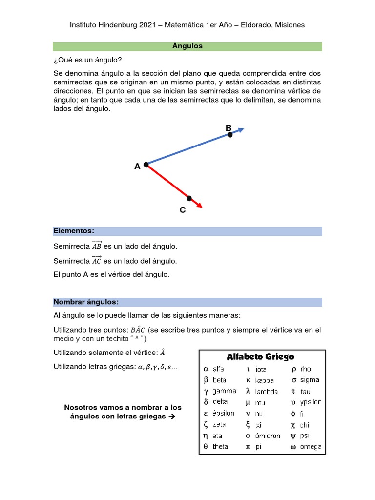 Ángulos - Material Teórico | PDF | Ángulo | Matemática Elemental