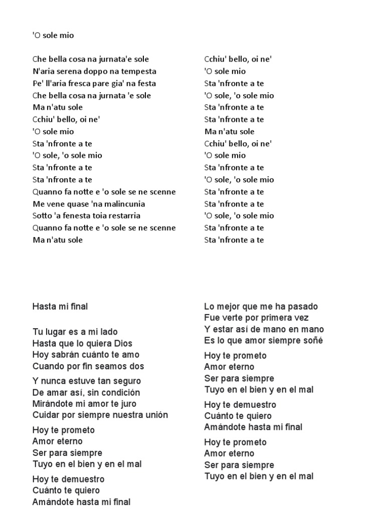 O Sole Mio | PDF