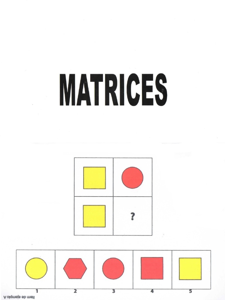 Matrices, Vocabulario y Balanzas Wisc V | PDF