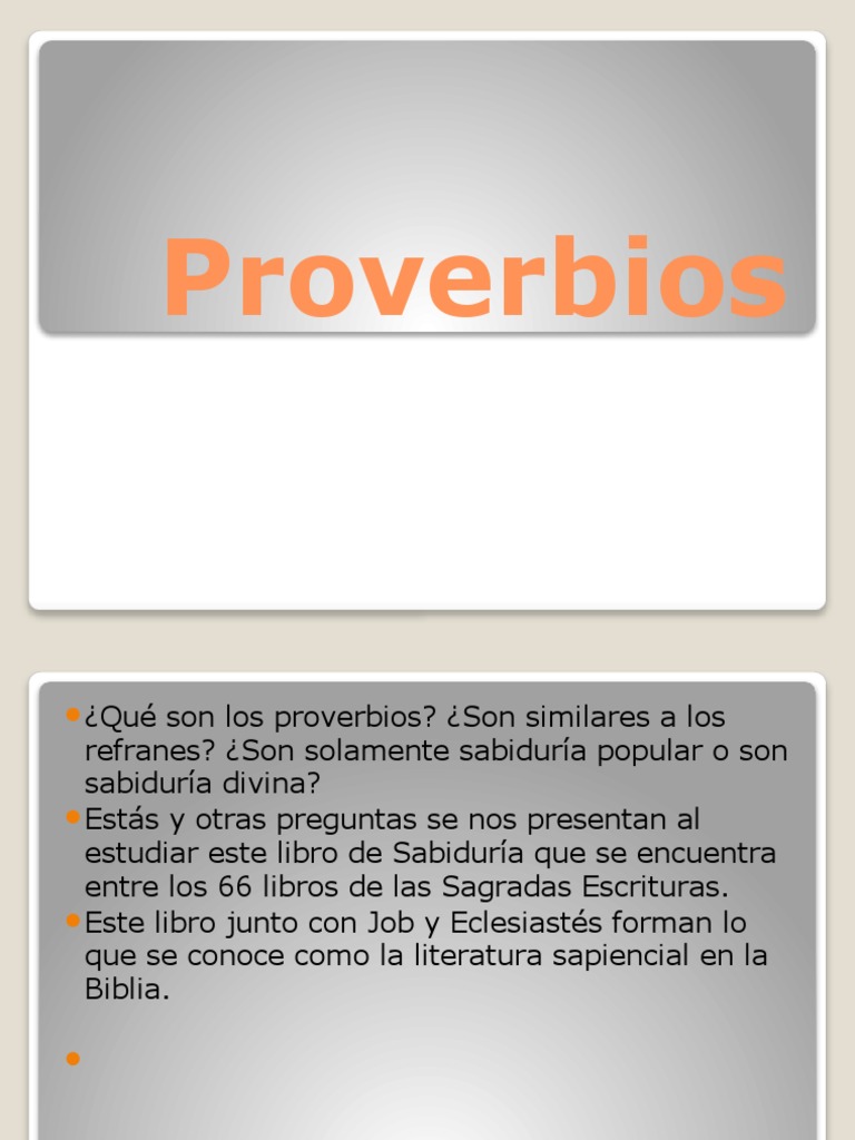 Proverbios | PDF | Libro de proverbios | Biblia
