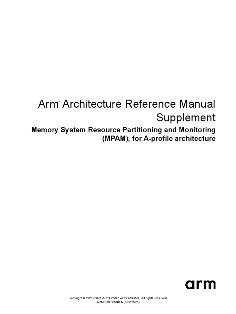 DDI0598C B MPAM Supplement | PDF | Cache (Computing) | Software