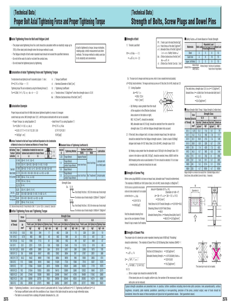 Proper Bolt Axial Tightening Force and Proper Tightening Torque | PDF ...