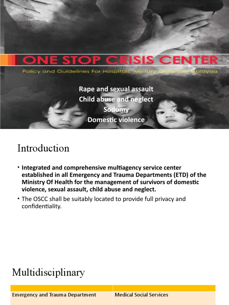 Management of OSCC Case | PDF | Rape | Child Abuse