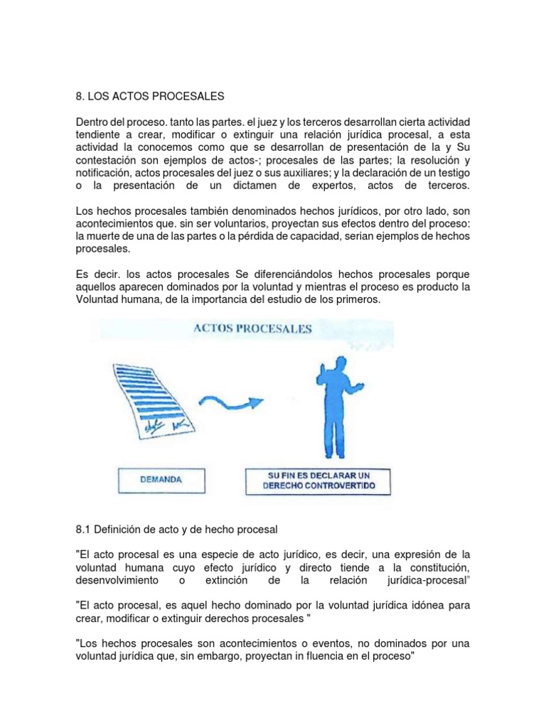 Clasificación y Ejemplos de Actos Procesales | PDF | Ley procesal ...
