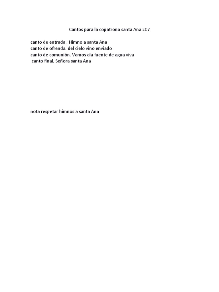 Himnos para Santa Ana | PDF