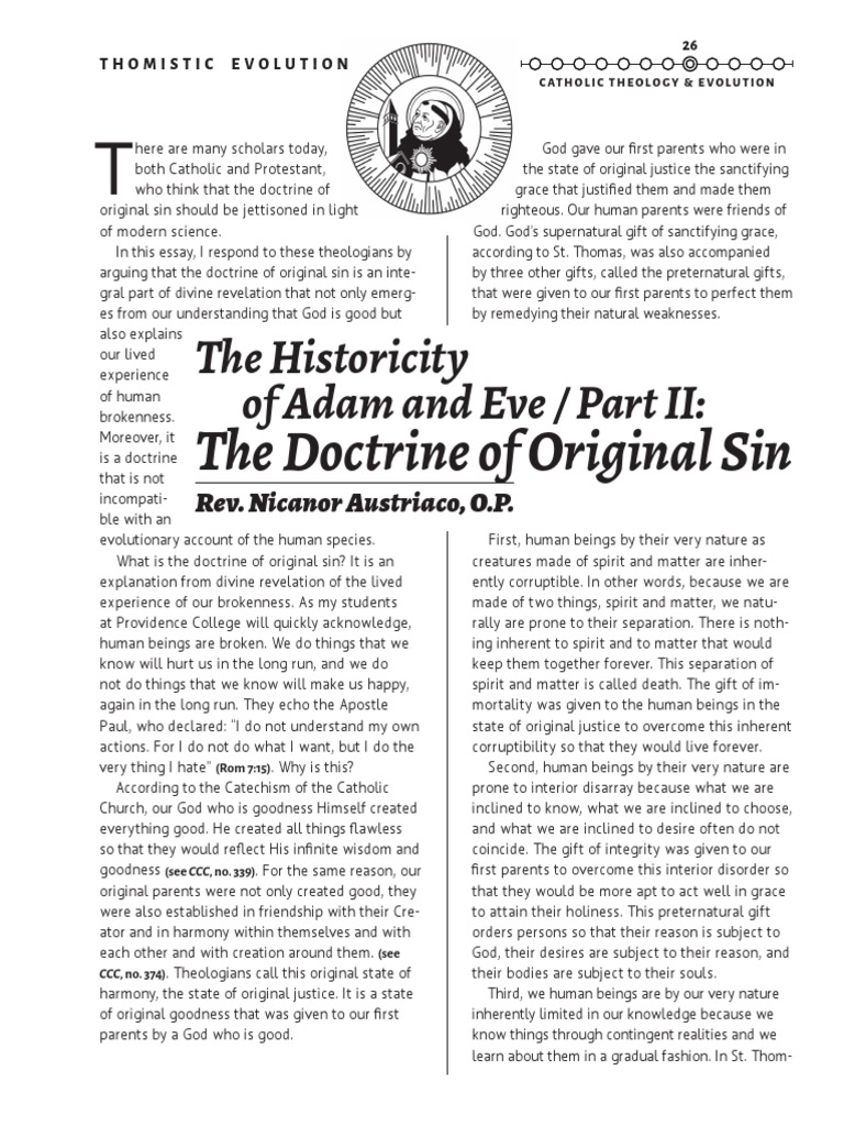 The Doctrine of Original Sin: An Integral Part of Divine Revelation ...