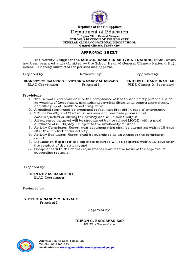 In-Service Training for Teachers 2022 | PDF | Teachers | Learning