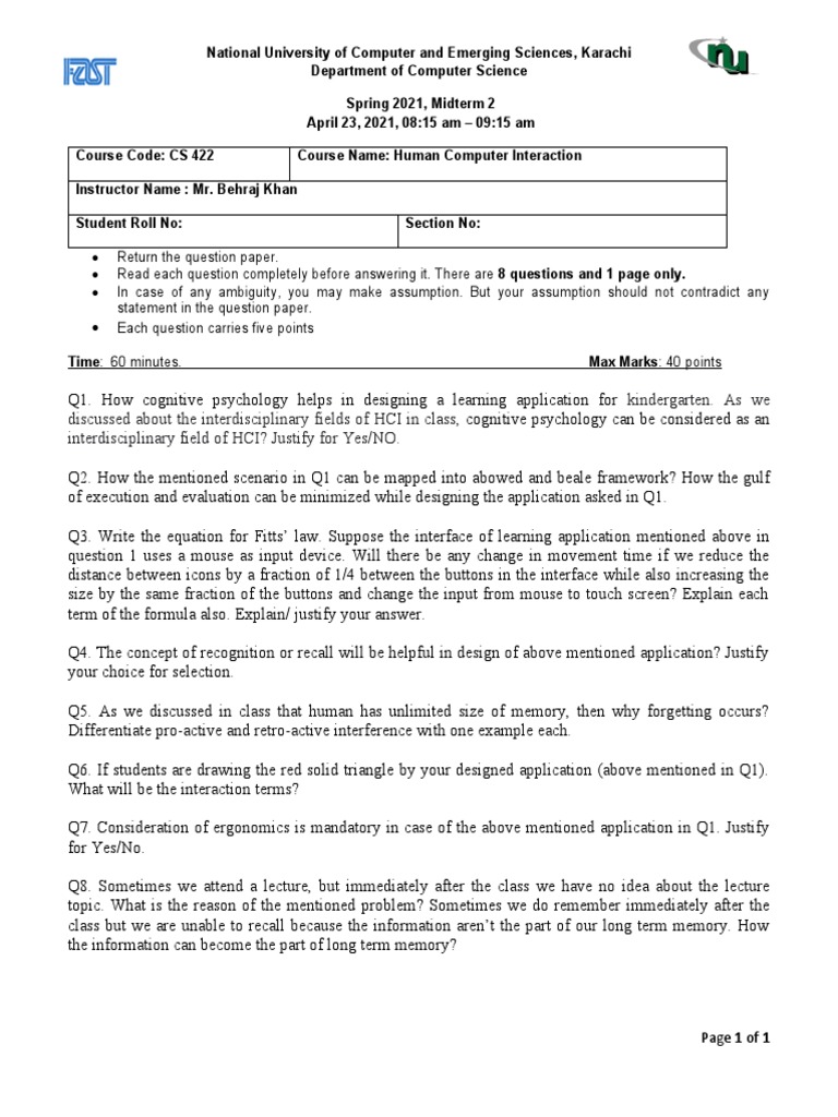 Kindergarten. As We Discussed About The Interdisciplinary Fields of HCI ...