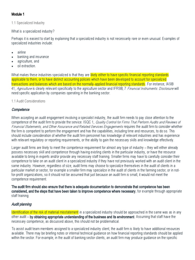 Module 1 Aud Specialized | PDF | Audit | Fair Value