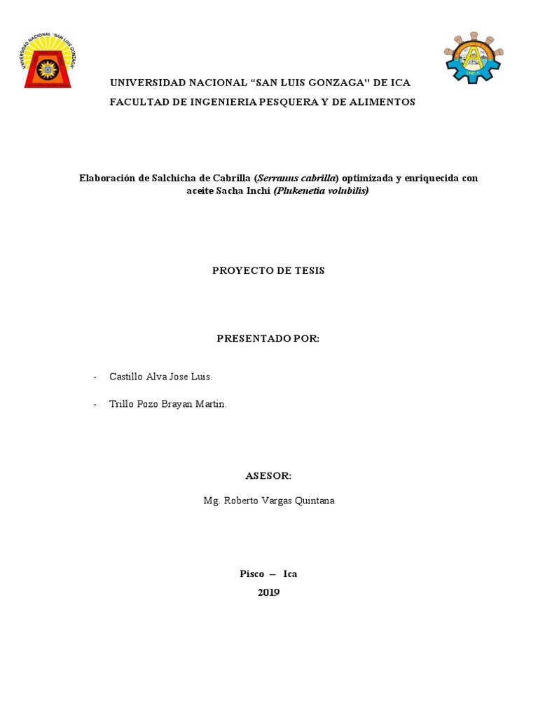 Caratula Tesis para Titulo | PDF | Science