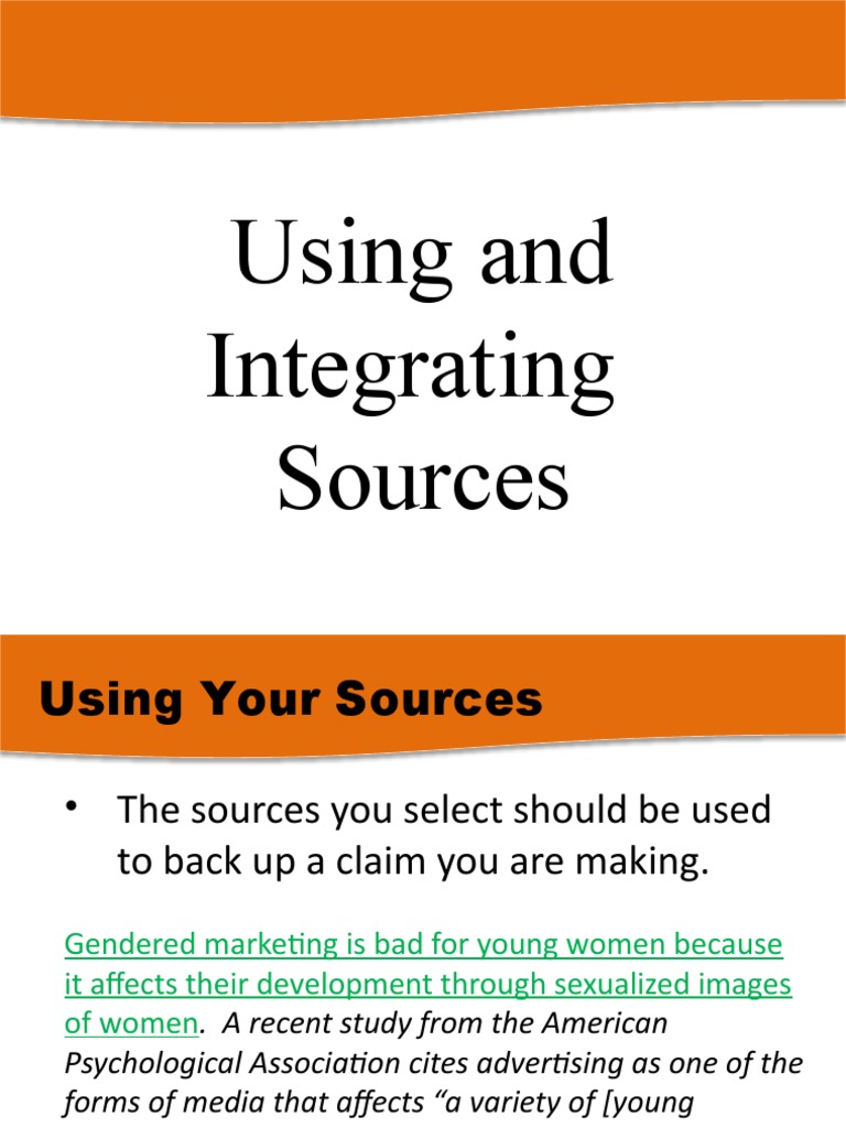 Integrating Sources in Academic Writing | PDF