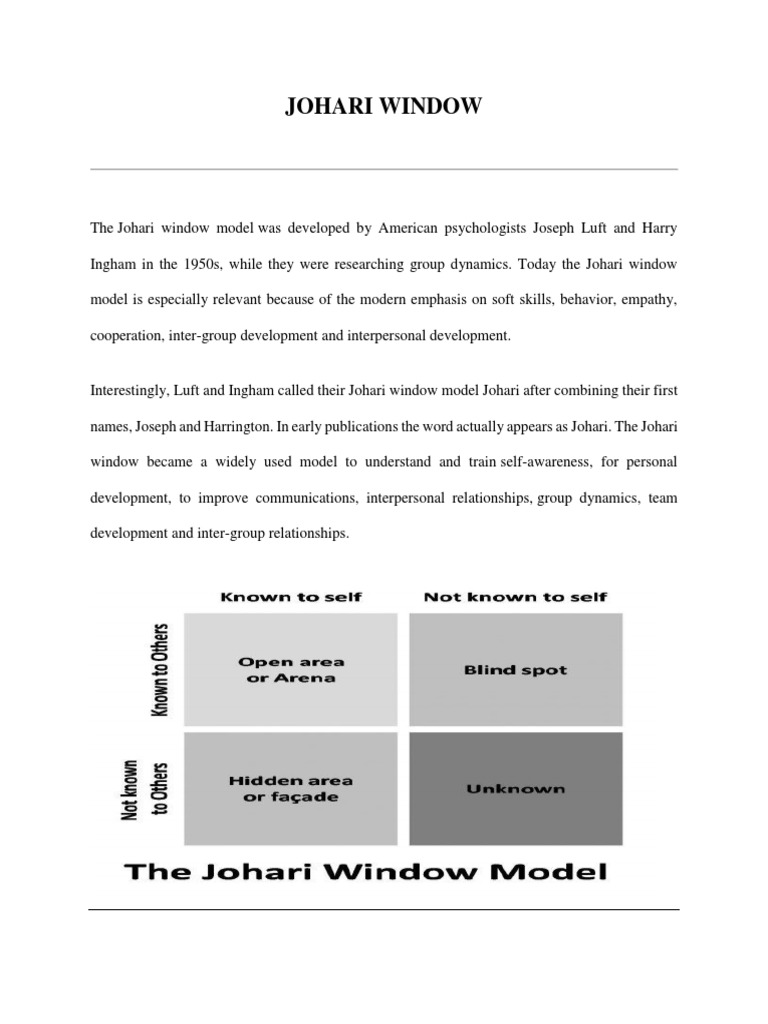 Johari Window | PDF | Communication | Motivational