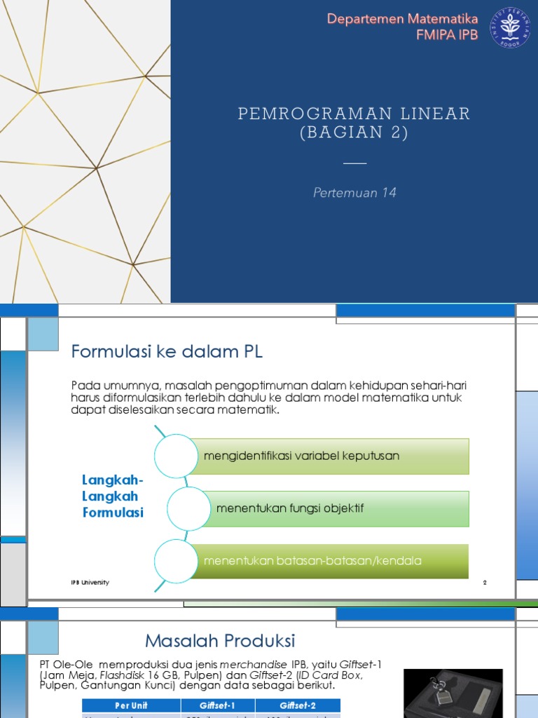 K14 Aplikasi Pemrograman Linear | PDF