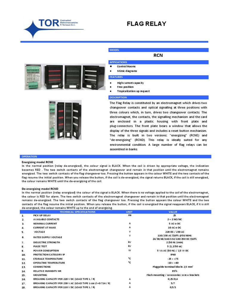 Flag Relay | PDF | Relay | Alternating Current