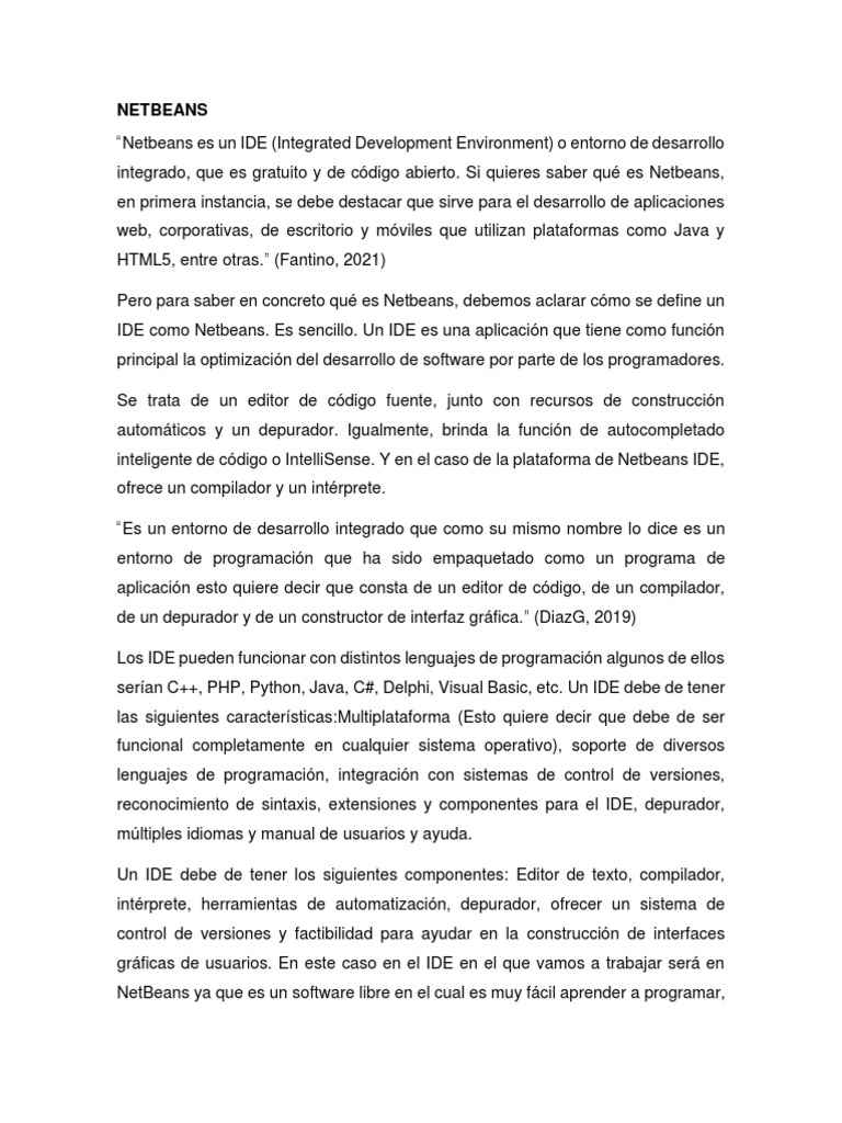 Netbeans - M | PDF | Entorno de desarrollo integrado | Aplicaciones y ...