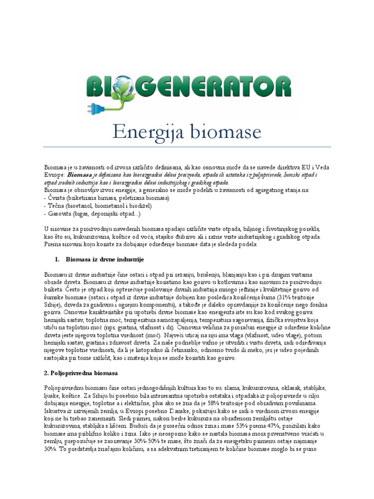Energija Biomase | PDF