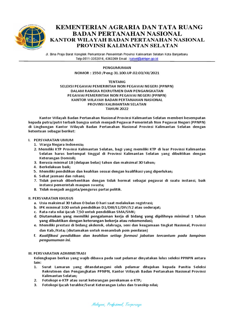 Pengumuman PPNPN Baru | PDF