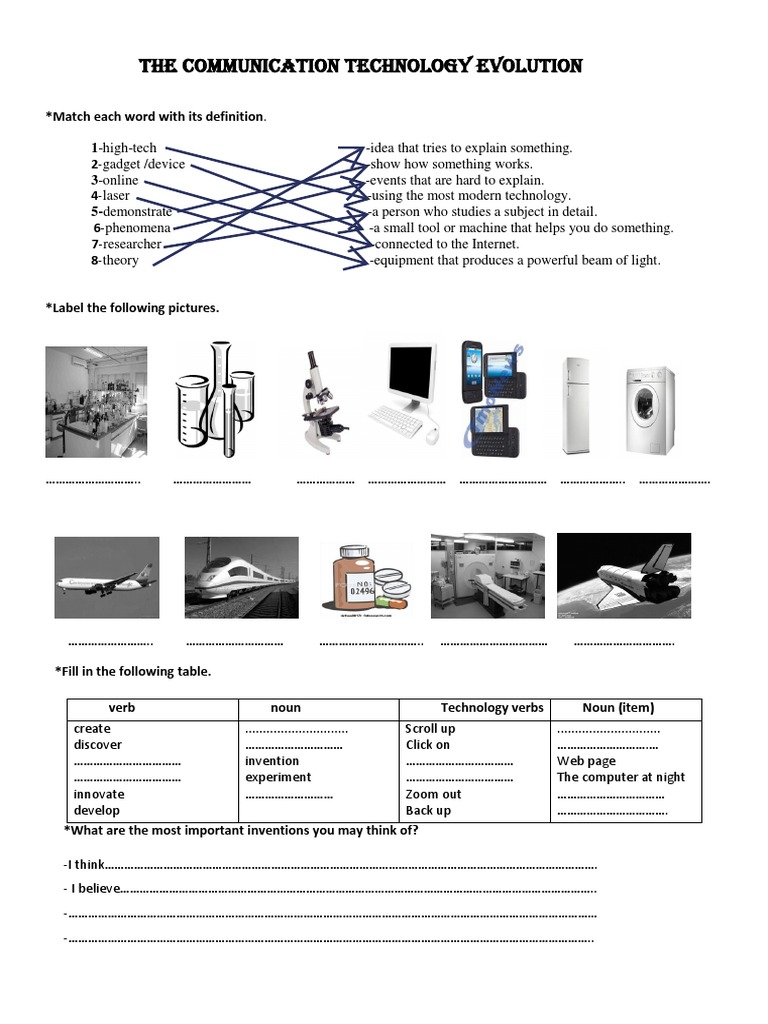 Communication Technology Evolution Worksheet | PDF | Computing