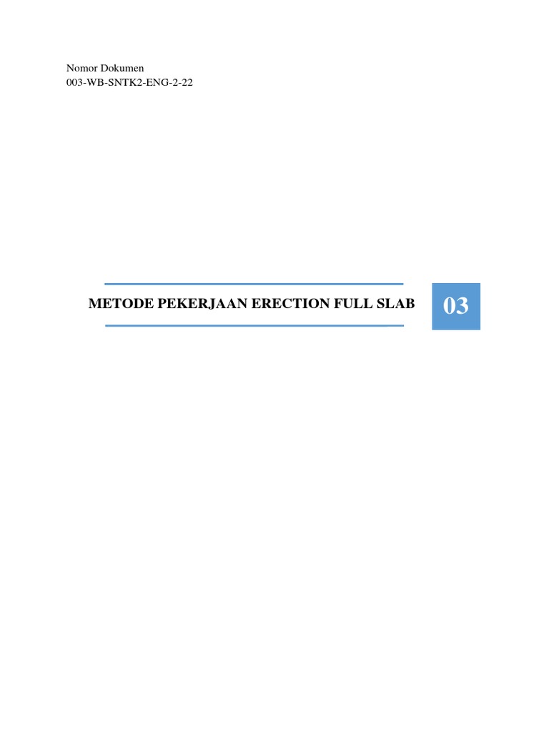 Metode Pekerjaan Erection Full Slab-1 | PDF | Technology & Engineering