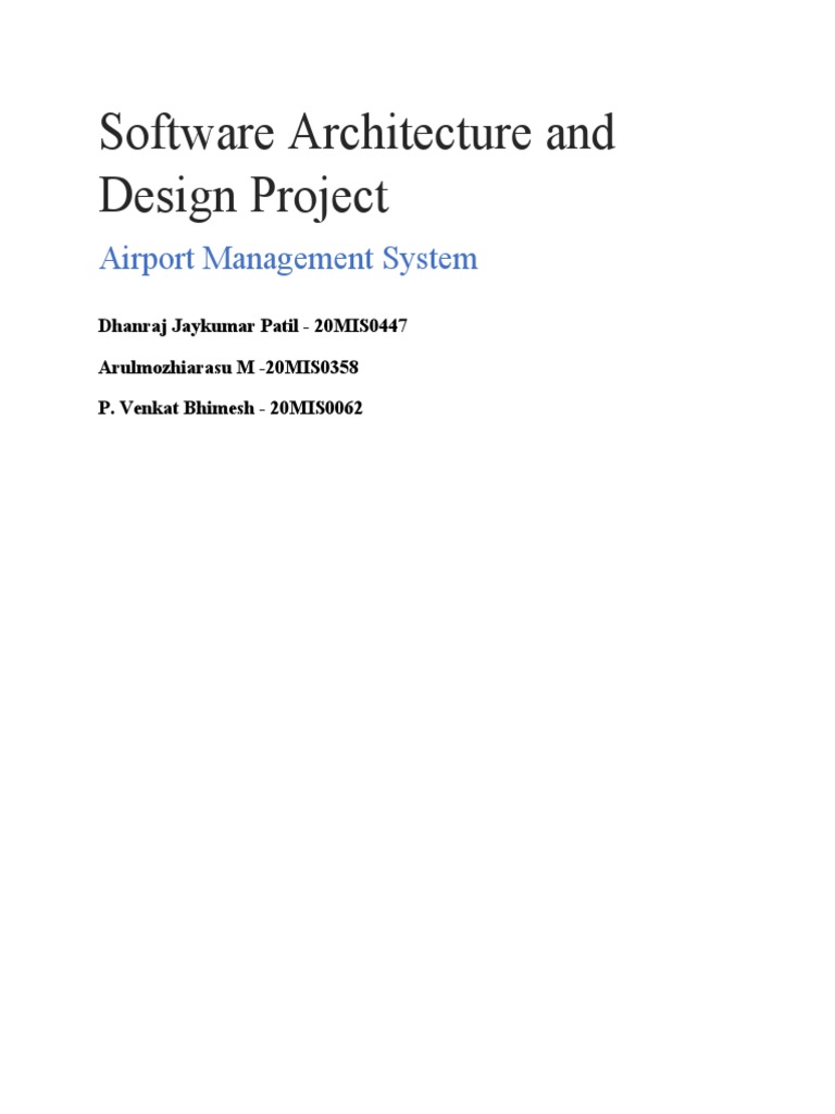 Software Architecture And Design Pdf Airport Conceptual Model