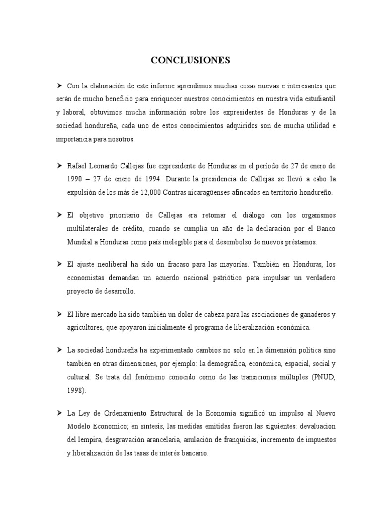 Conclusiones Informe Especializado | PDF | Economias