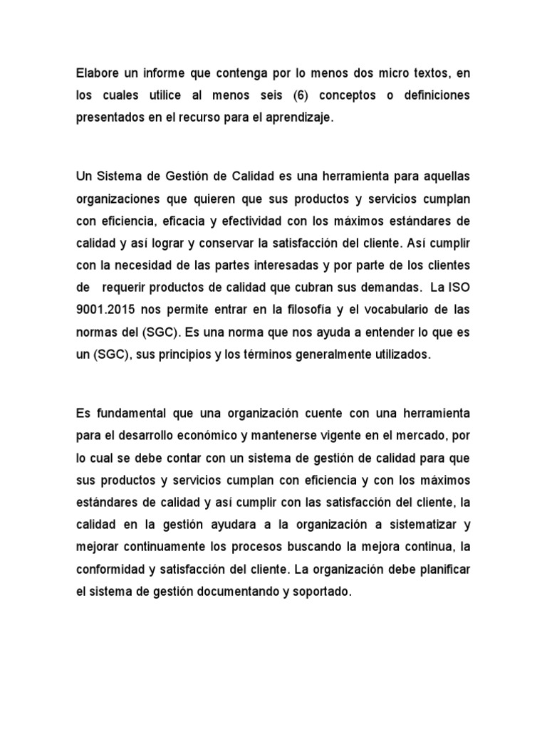 Elabore Un Informe Que Contenga Por Lo Menos Dos Micro Textos | PDF