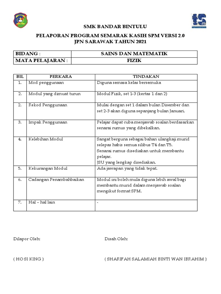Pelaporan Program Semarak Kasih V 2.0 2021 | PDF
