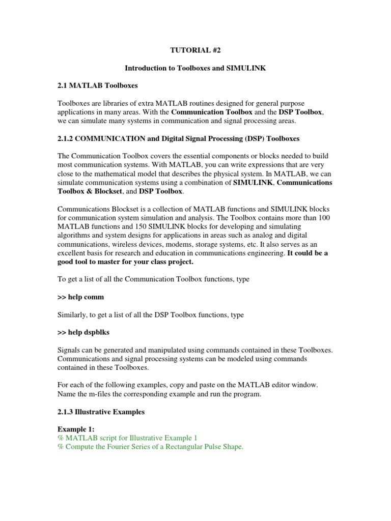 Matlab Tutorial 2 | PDF | Matlab | Digital Signal Processing