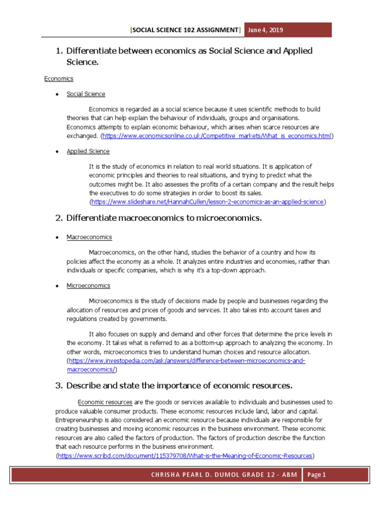 Economics: Social vs. Applied Science | PDF | Economics | Microeconomics