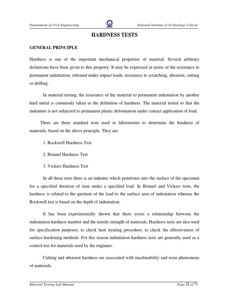 Hardness Test | PDF | Hardness | Materials