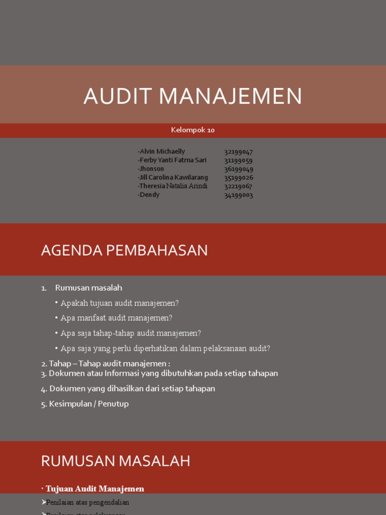 Tahapan Audit Manajemen | PDF
