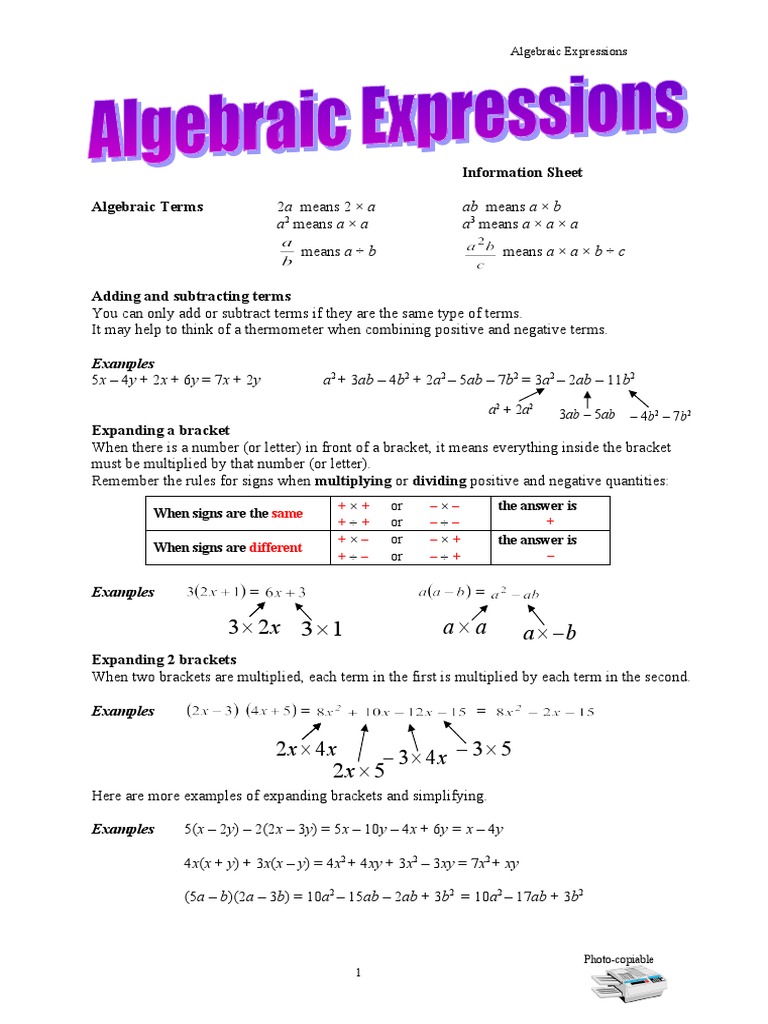 FSMQ Algebraic Expressions | PDF | Area | Mathematics