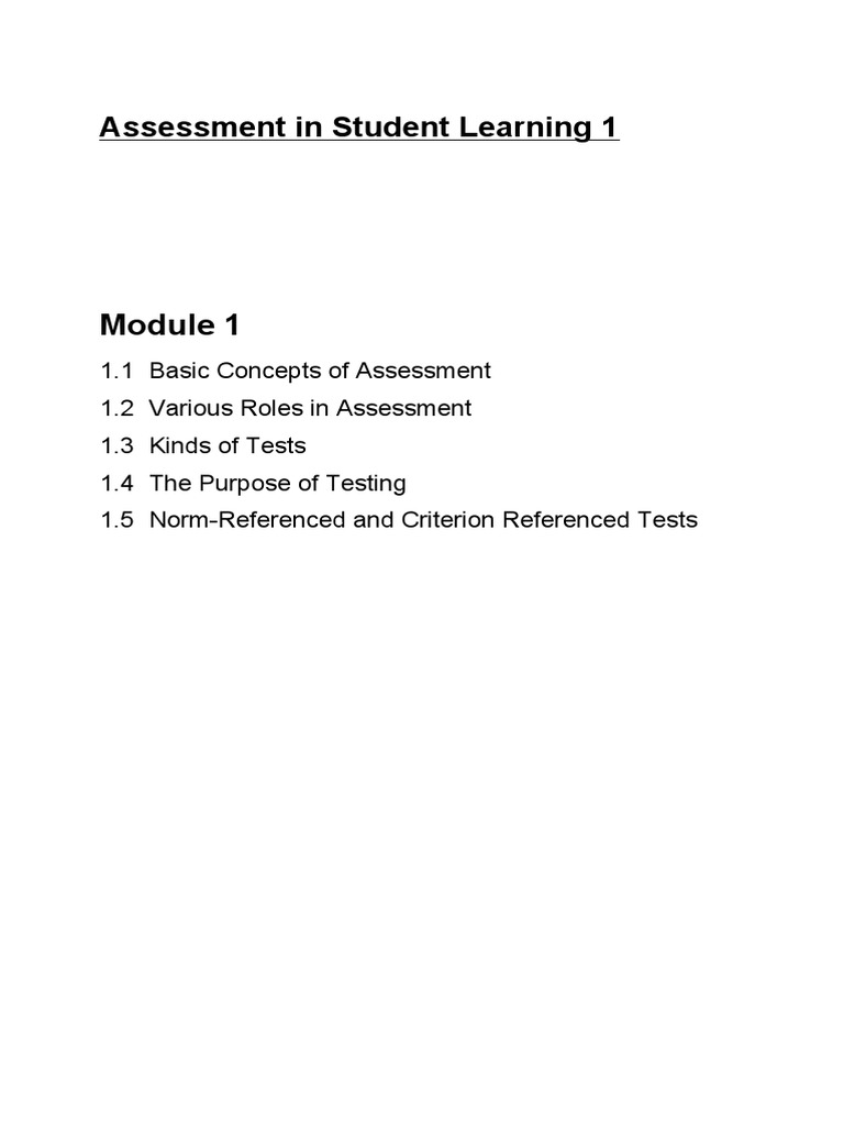 Assessment in Student Learning 1 | Download Free PDF | Educational ...