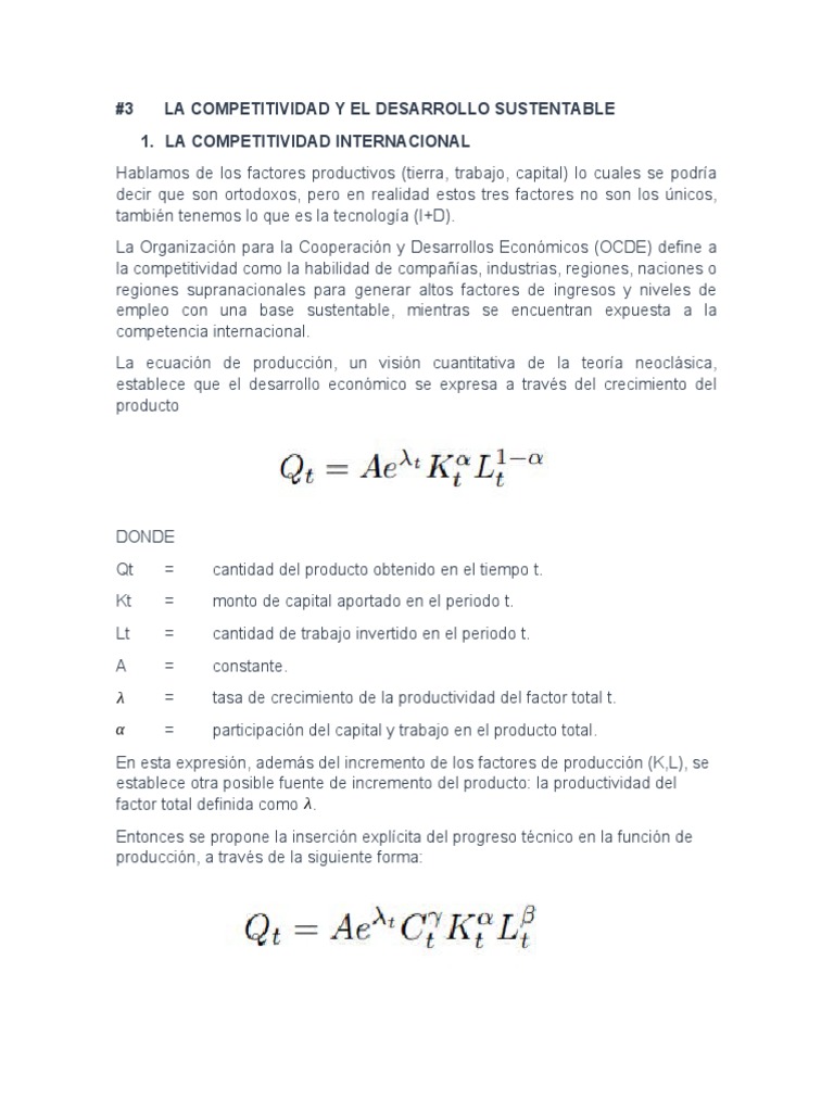 Resumen Tema 3 La Competitividad y El Desarrollo Sustentable | PDF ...