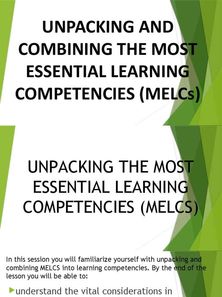 Unpacking and Combining The Most Essential Learning Competencies | PDF | Curriculum | Learning
