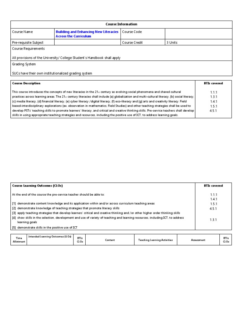 Building and Enhancing Course Guide | PDF | Literacy | Learning