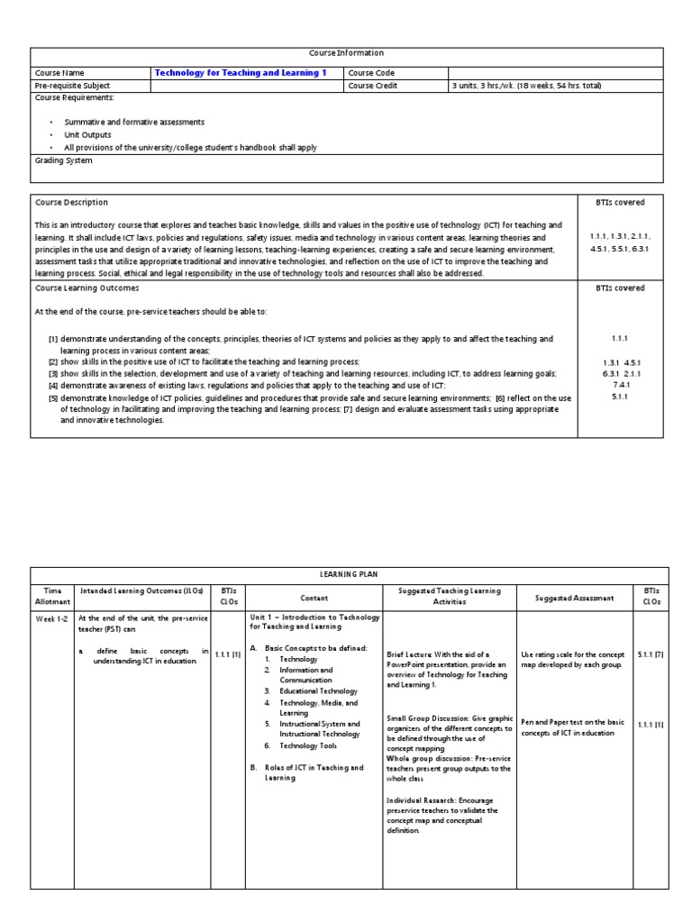 TTL 1 Course Guide | PDF | Educational Technology | Instructional Design