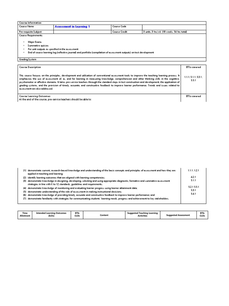 ASL 1 Course Guide | PDF | Educational Assessment | Learning