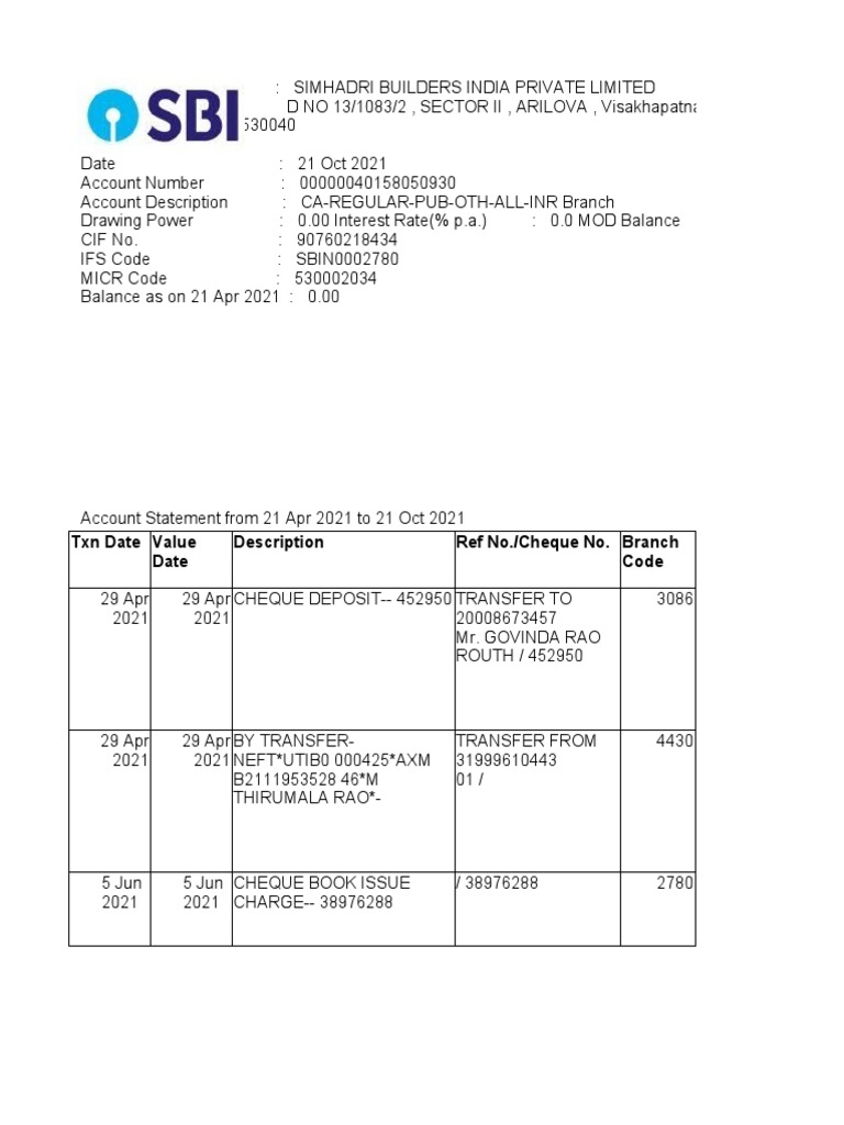 Bank Statement | PDF | Cheque | Banks