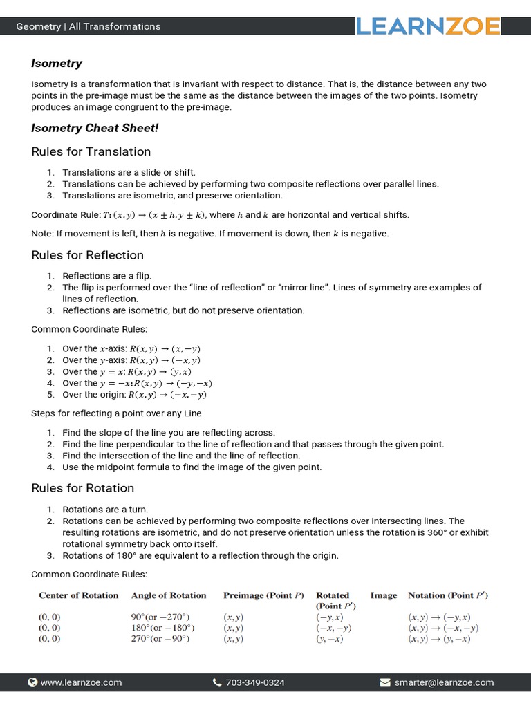 Rules For Translation: Isometry | PDF | Functions And Mappings | Symmetry
