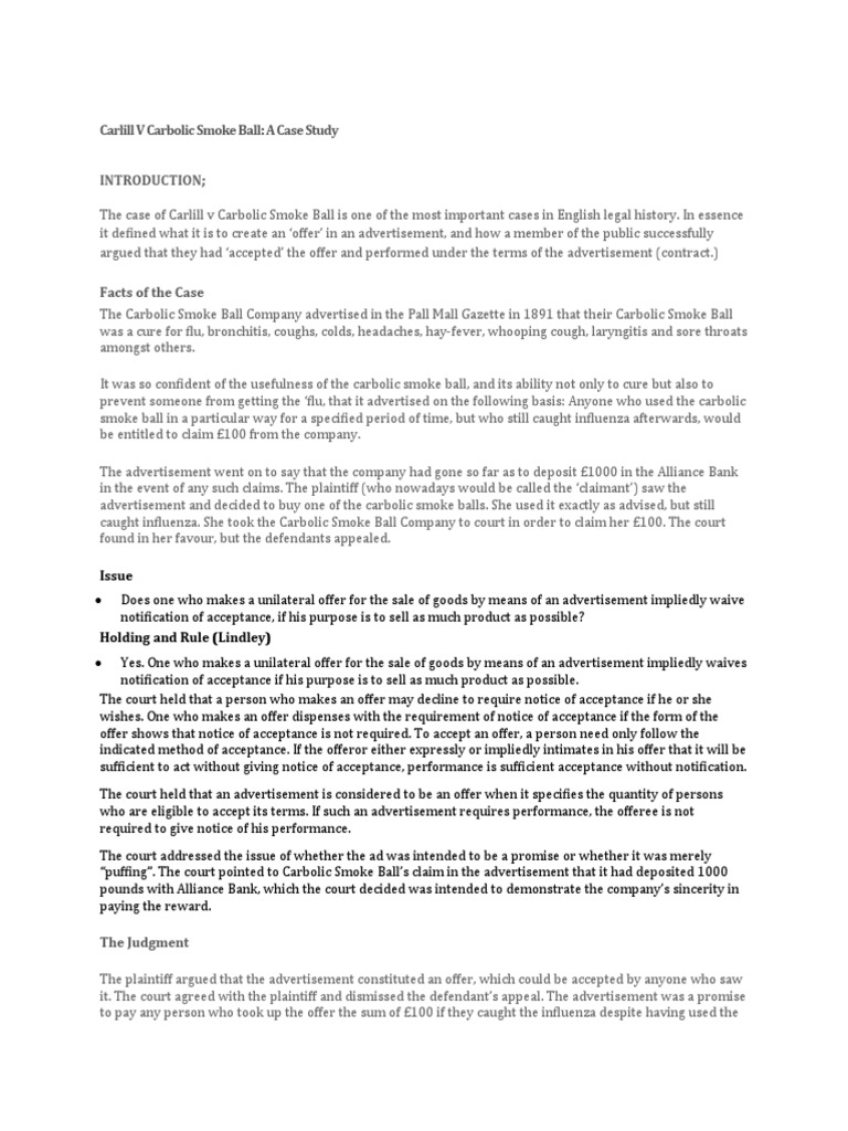 Contract Case Study | Download Free PDF | Damages | Offer And Acceptance