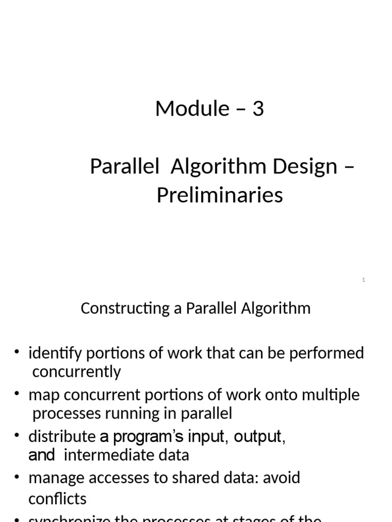 Module - 3 Parallel Algorithm Design - Preliminaries | Download Free PDF | Parallel Computing ...