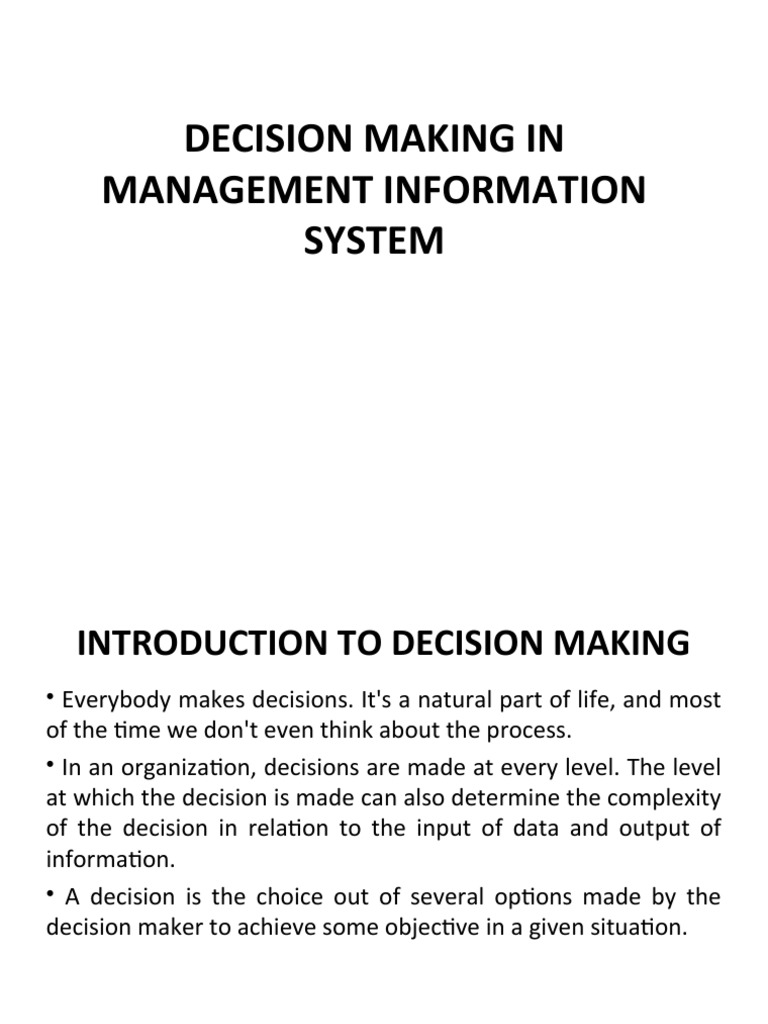 5 Simon's Decision Making & Management Information System | PDF ...
