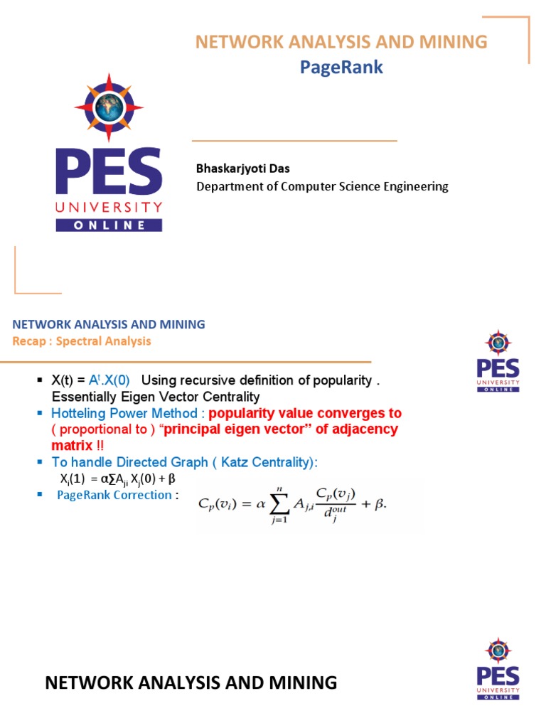 Network Analysis and Mining: Pagerank | PDF | Eigenvalues And Eigenvectors | Mathematical Concepts