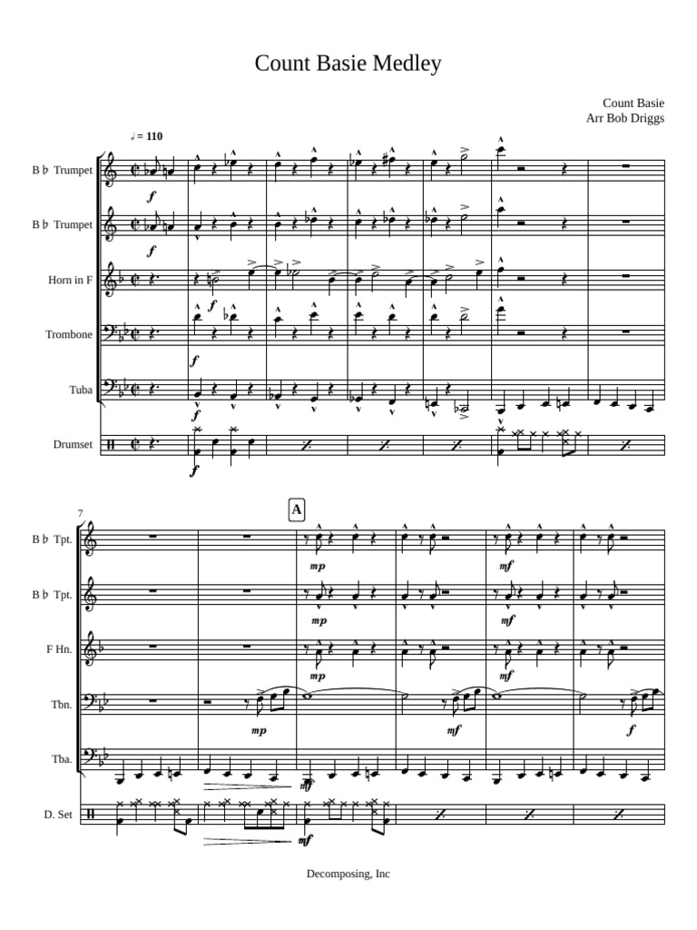 Count Basie Medley | PDF | Musical Instruments | Elementary Organology
