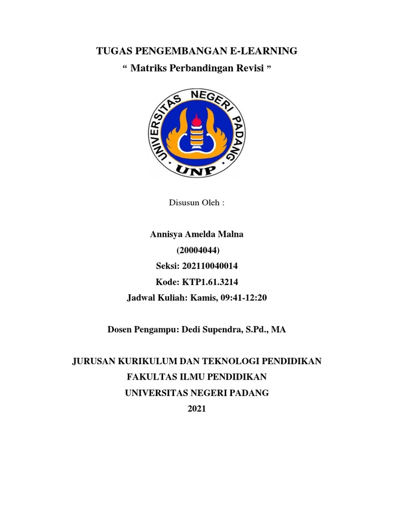 Matriks Perbandingan Revisi | PDF