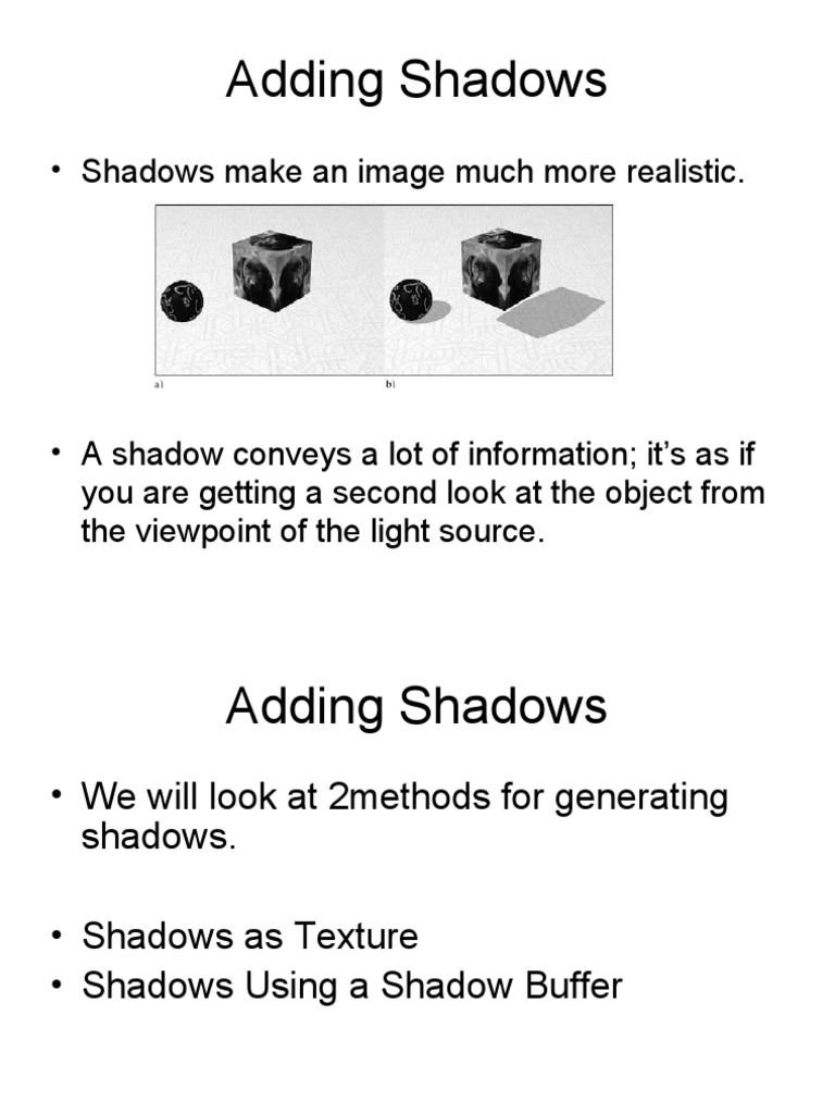 Techniques for Generating Realistic Shadows in 3D Graphics | PDF ...