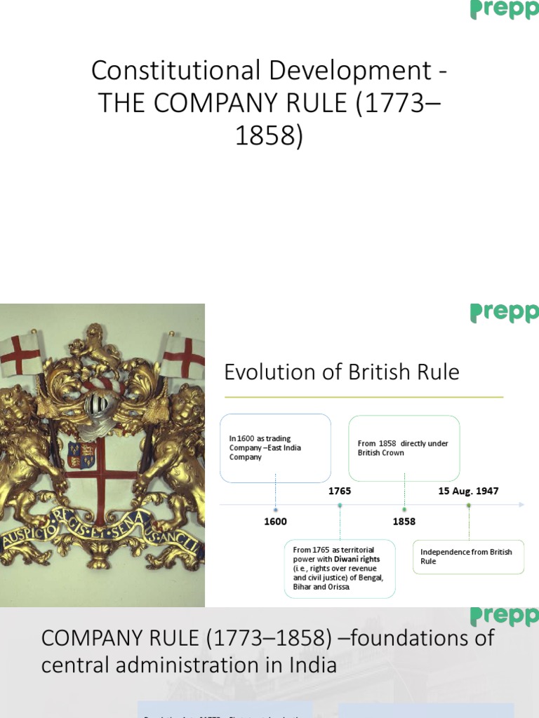 Constitutional Development - The Company Rule (1773 - 1858) | PDF ...