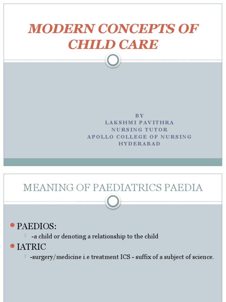 Modern Concepts in Child Care and Health | PDF | Disability | Pediatrics