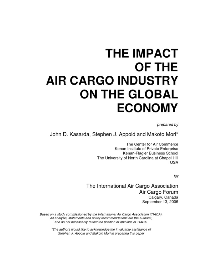 Air Cargo's Economic Impact Overview | PDF | Airlines | Cargo
